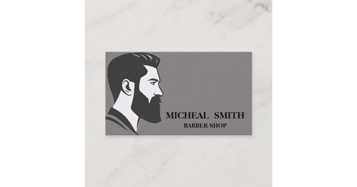 Simple Minimalist Black and White Barber Shop Business Card | Zazzle