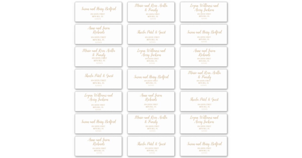 Simple Minimalist|Gold Wedding Address Labels | Zazzle