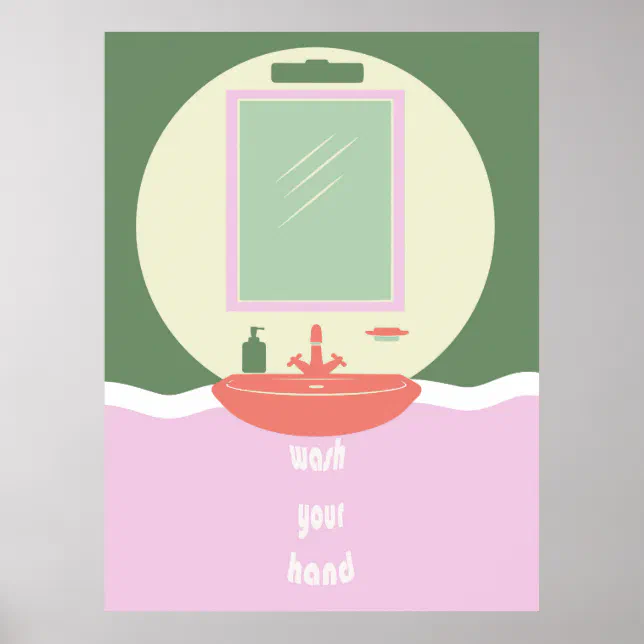 Simple Minimalist Hand Washing Hygiene Reminder Poster | Zazzle
