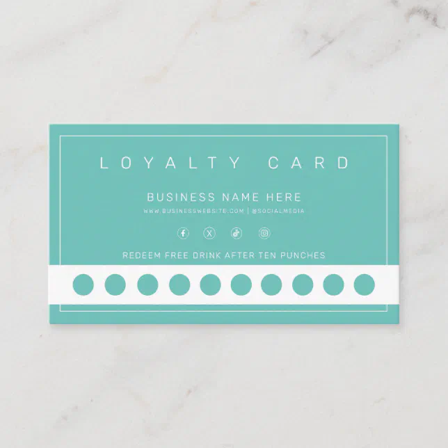 Simple Minimalist Punch Style Reward Program Loyal Loyalty Card | Zazzle