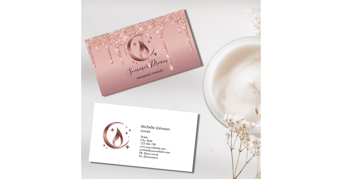Simple Modern Handmade Honey Candle Business Card | Zazzle