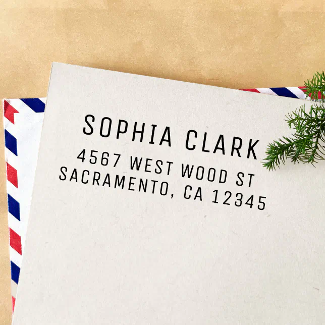 Simple Modern Minimalist Return Address Self-inkin Self-inking Stamp ...