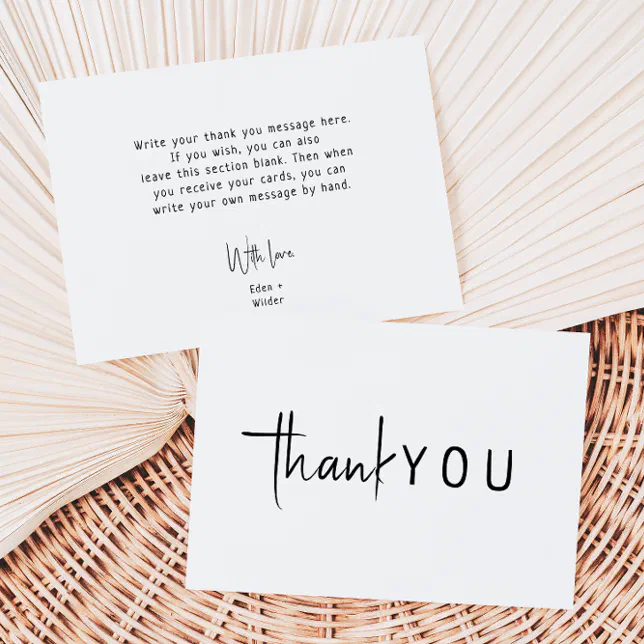 Simple Modern Neutral Baby Shower Flat Thank You Card | Zazzle