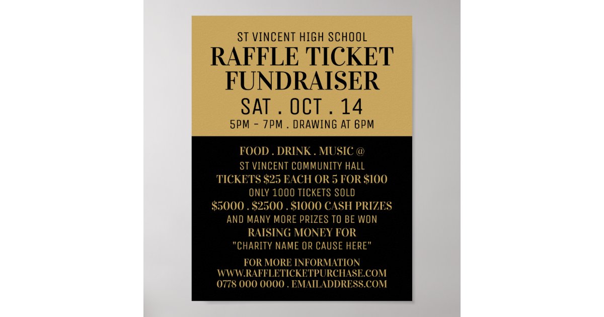 Simple & Modern, Raffle Ticket Fundraiser Event Poster | Zazzle