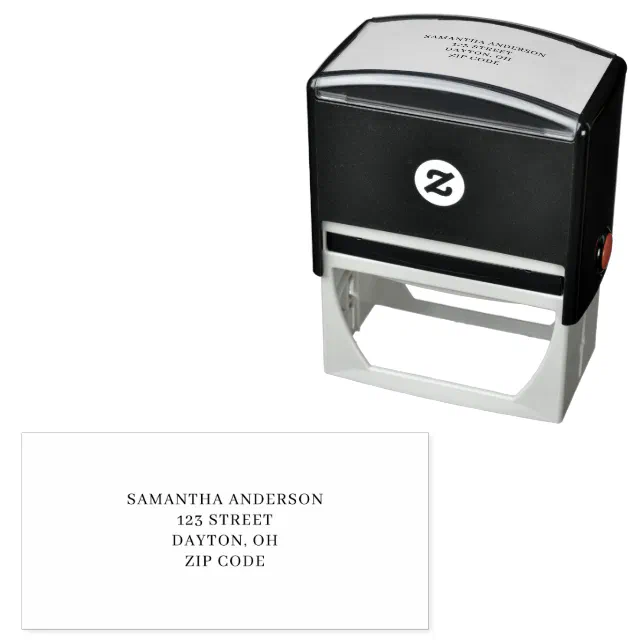 Simple Modern Return Address Self-inking Stamp | Zazzle