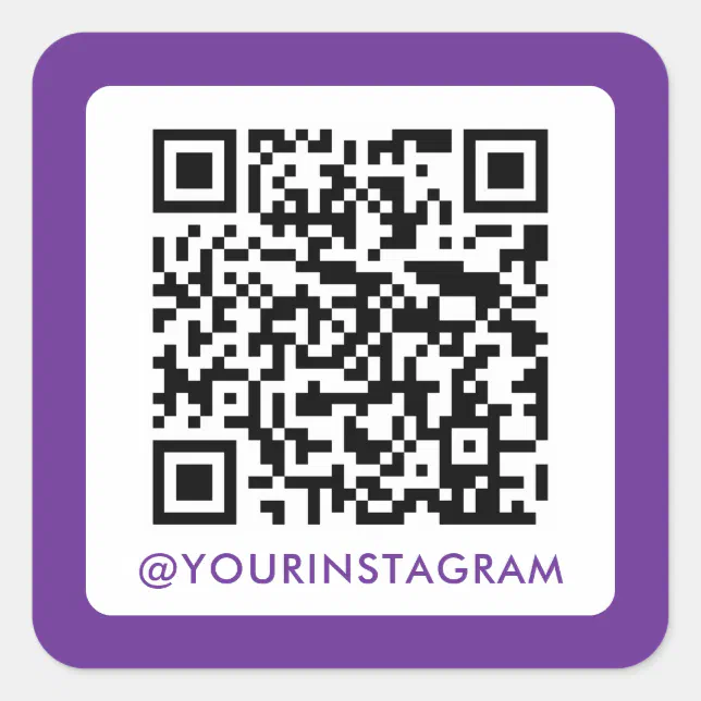simple modern social media qr code instagram square sticker | Zazzle
