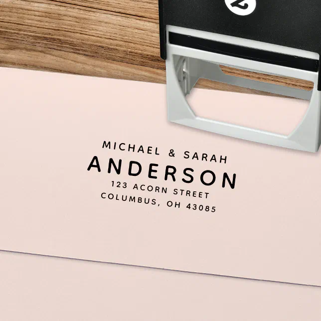 Simple Modern Typography Return Address Self-inking Stamp | Zazzle