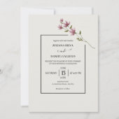 Simple Neutral Boho Wildflower Wedding Invitation | Zazzle