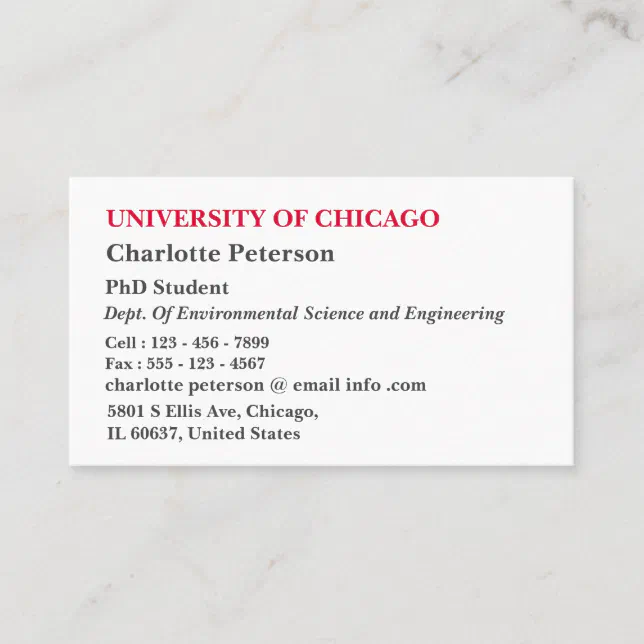 Simple PhD - Graduate Student Business Card | Zazzle