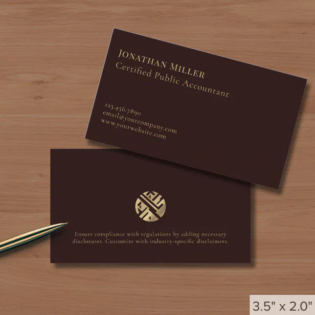 Simple Professional Gold Logo Business Card | Zazzle