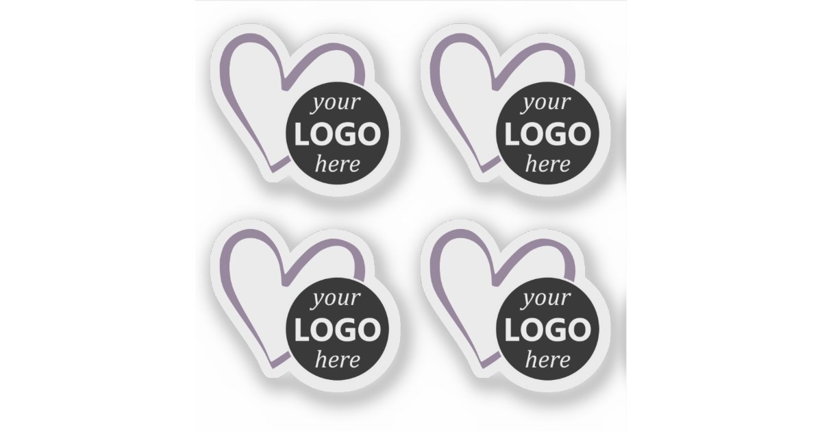 Simple Purple Heart Shaped Logo Picture Template | Zazzle
