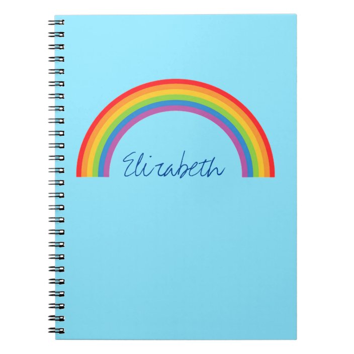 Simple Rainbow Personalised Notebook | Zazzle.co.uk