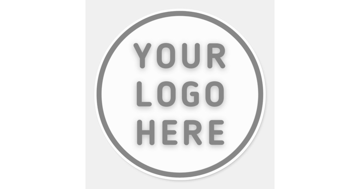 Simple Round Logo Template White Background Classic Round Sticker | Zazzle