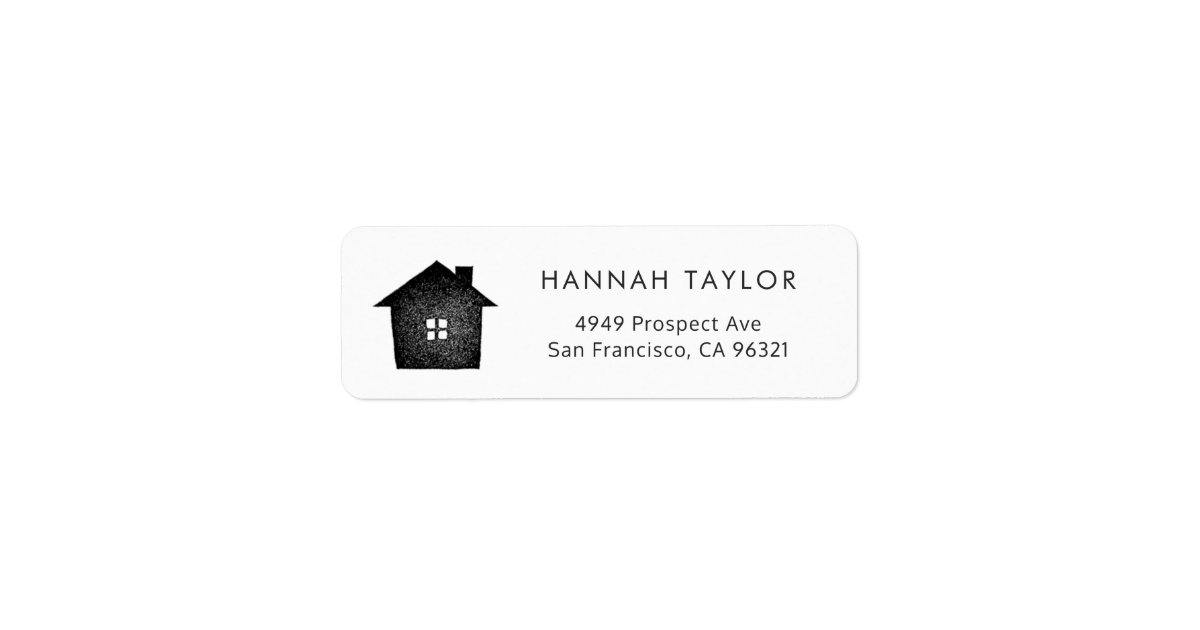 Simple Rustic House New Home Motif Return Address | Zazzle