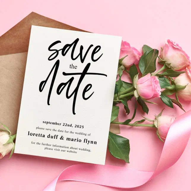 Simple Script Save the date Invitation | Zazzle