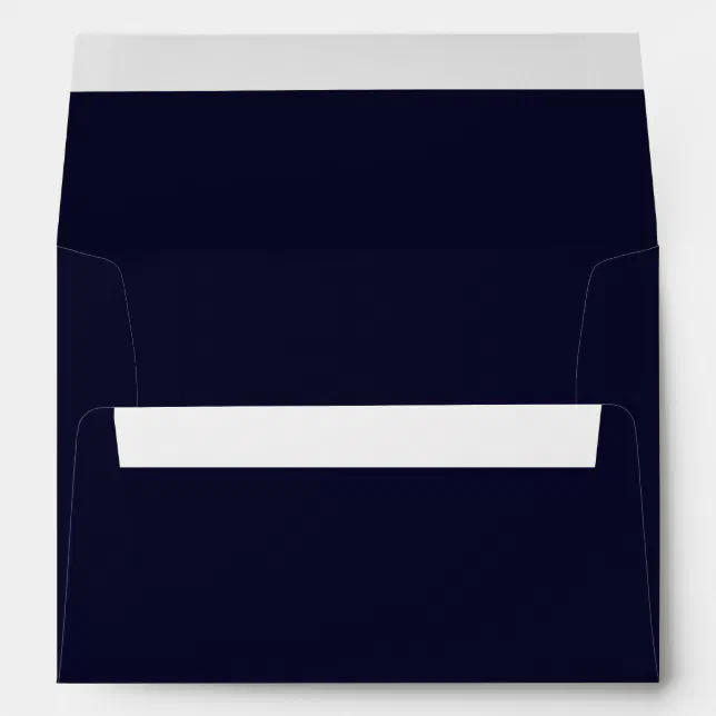 Simple solid midnight navy blue wedding invitation envelope | Zazzle