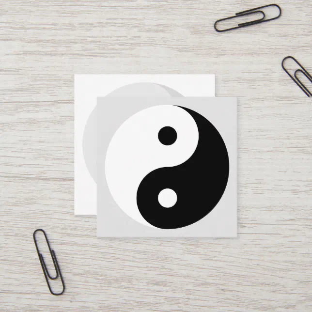Simple square Yin Yang logo business card template | Zazzle