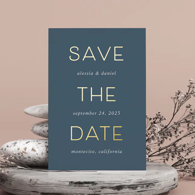Simple Statement | Foil Save the Date Card | Zazzle