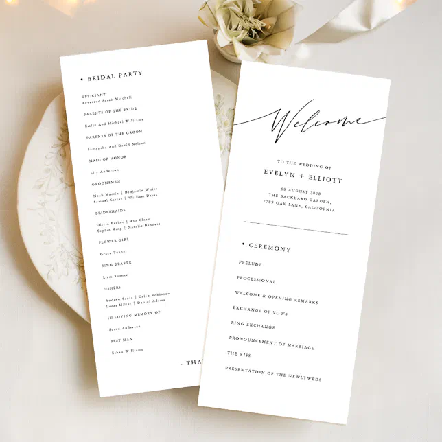 Simple Traditional Catholic Wedding Ceremony Programme | Zazzle