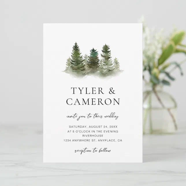 Simple Tree Wedding Invitation | Zazzle