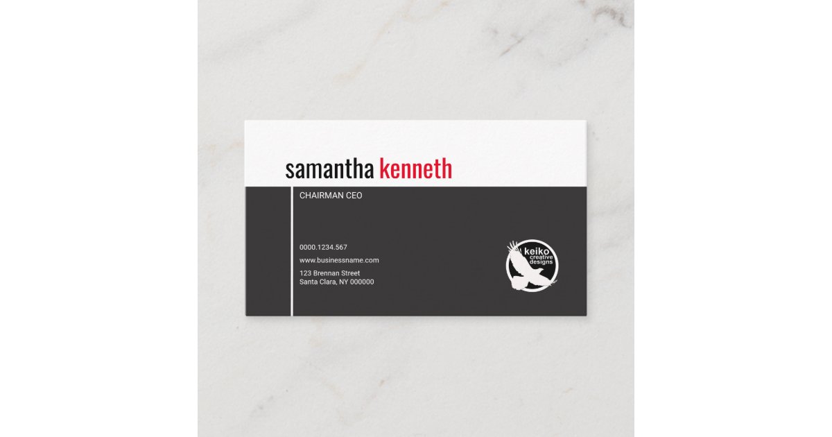 Simple Two-Toned Name CEO Chairman Business Card | Zazzle.co.uk