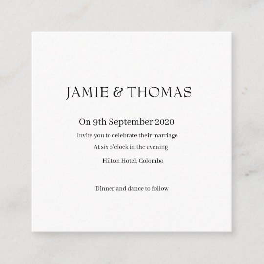 Simple Wedding card | Zazzle.co.uk