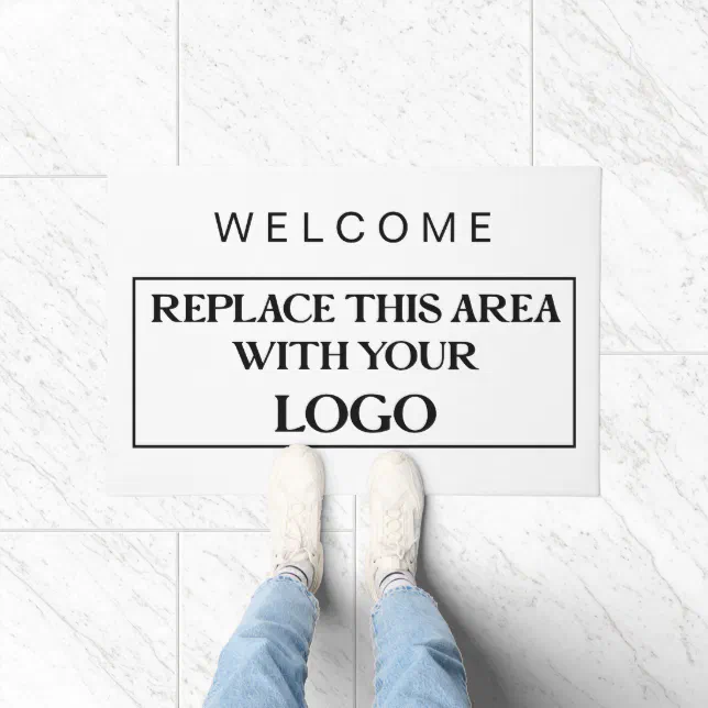 Simple Welcome Business Logo Company Any Colour Doormat | Zazzle