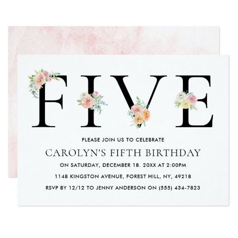 Turning Five Birthday Invitations | Zazzle UK