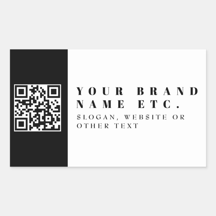 Simply Upload Your Own QR code | Modern Rectangular Sticker | Zazzle