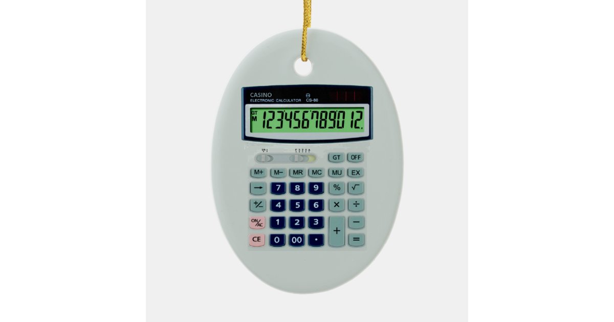 Simulated Calculator Ceramic Tree Decoration | Zazzle