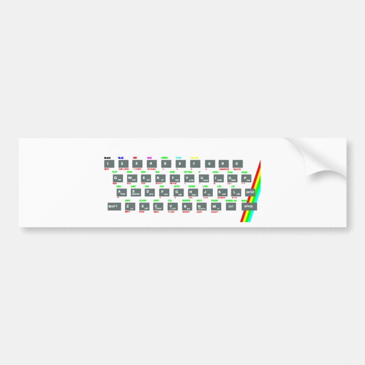 Sinclair ZX Spectrum Keyboard Keys Bumper Sticker | Zazzle