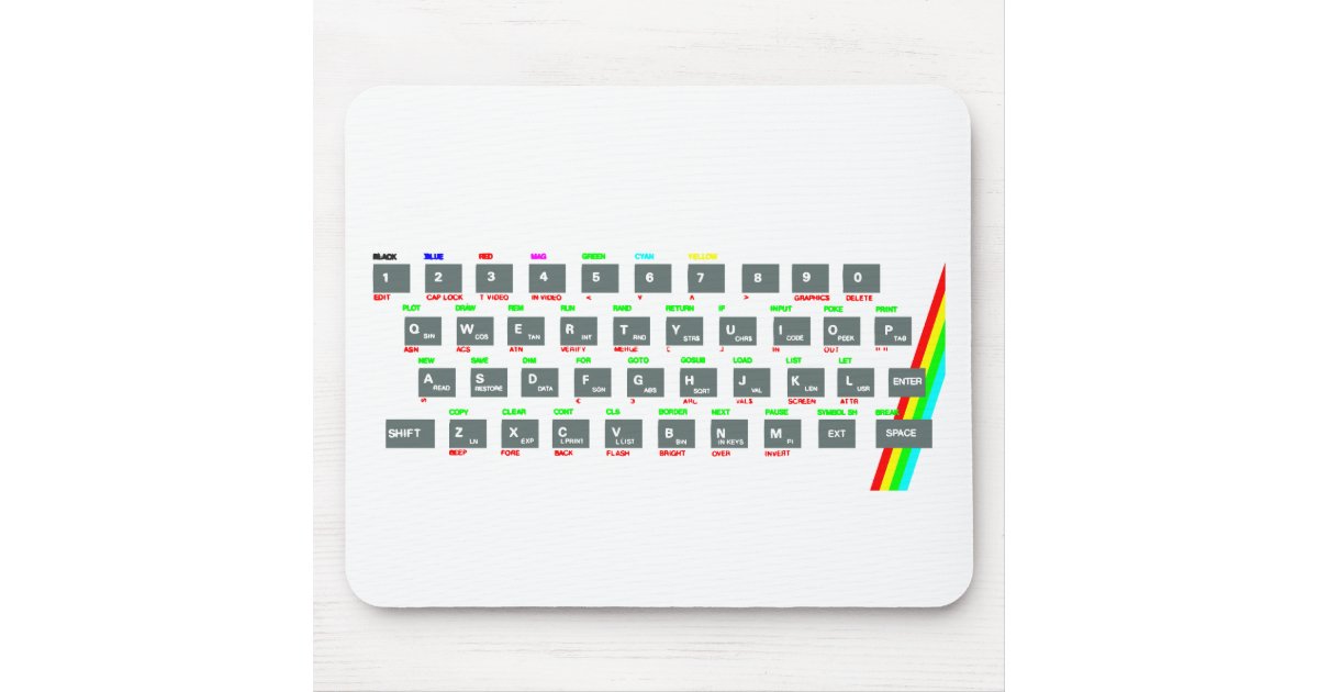 Sinclair ZX Spectrum Keyboard Keys Mouse Mat | Zazzle