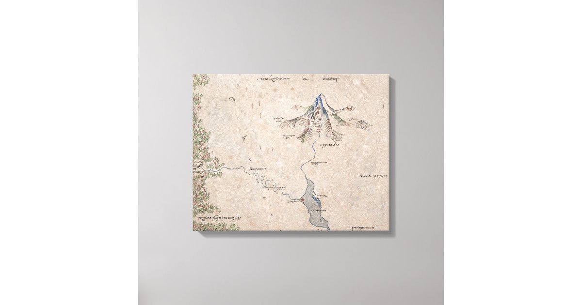 Sindarin Map of The Lonely Mountain Canvas Print | Zazzle