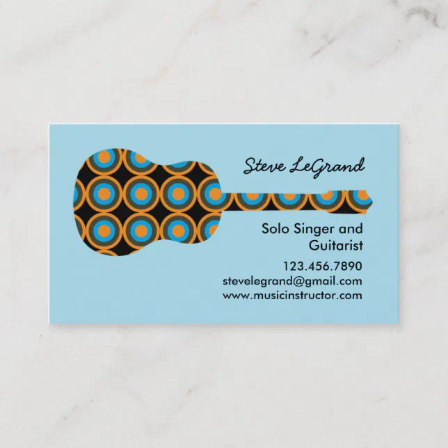 Singer and Guitar Instructor Business Card | Zazzle