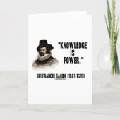 Sir Francis Bacon Knowledge Is Power Quote Card | Zazzle
