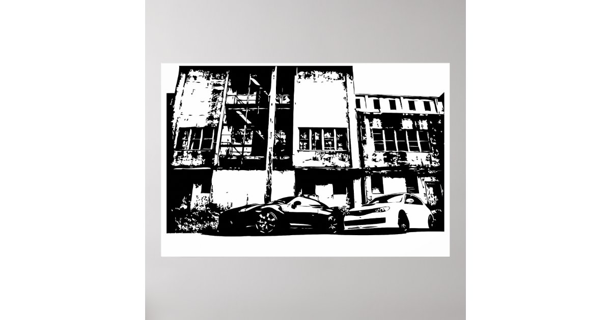 sized - Skyline with WRX Impreza Subbie Poster | Zazzle