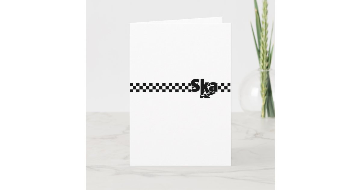 SKA Dancing Feet with Checkers Card | Zazzle