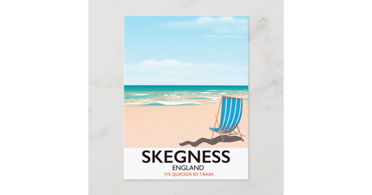 skegness vintage train travel poster. postcard | Zazzle