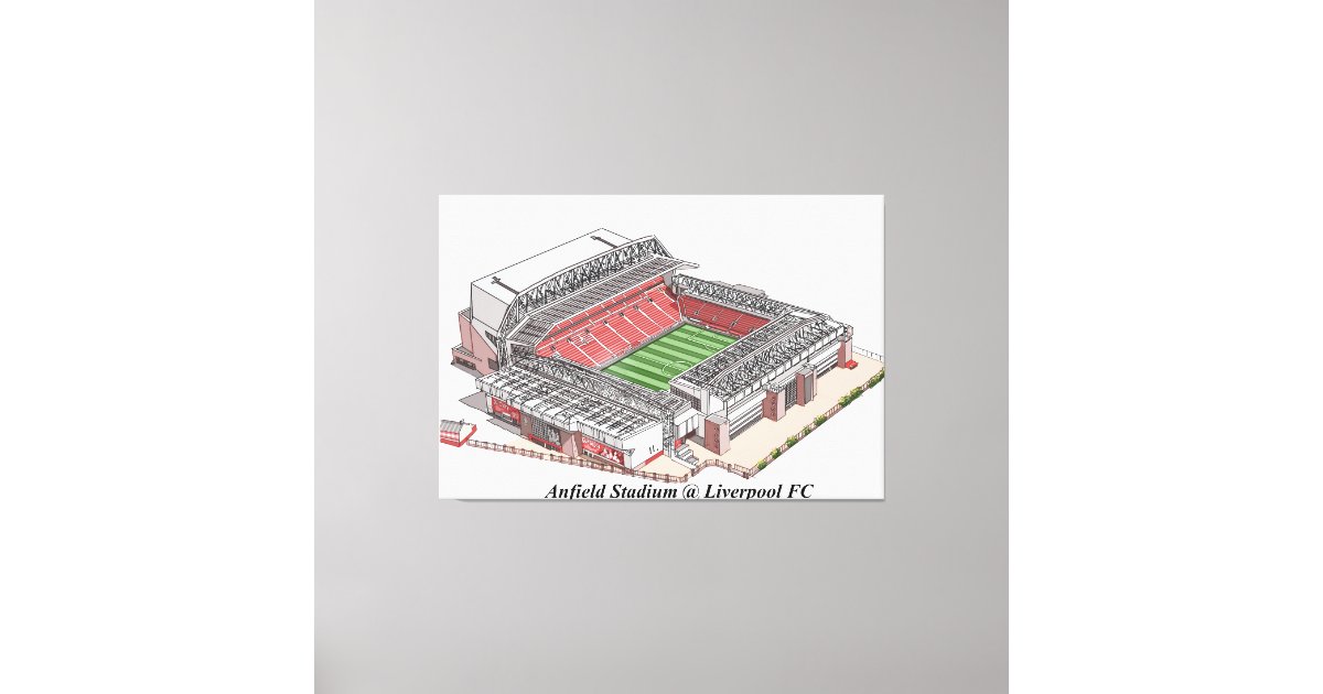 Sketching of Anfield Stadium home of Liverpool FC Canvas Print | Zazzle