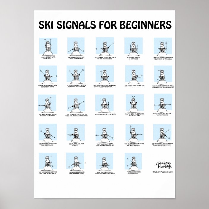 Ski Signals for Beginners Poster by Graham Harrop | Zazzle.co.uk