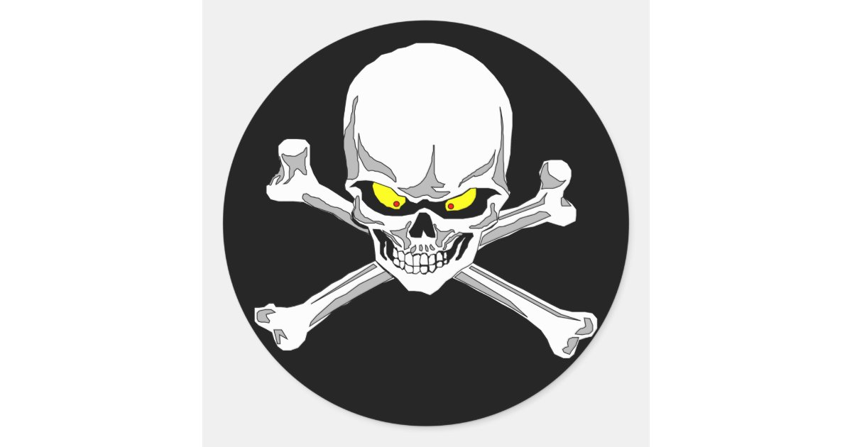 Skull and crossbones stickers | Zazzle