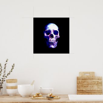 Skull Pop Art Print Poster - Skulls Posters Prints | Zazzle