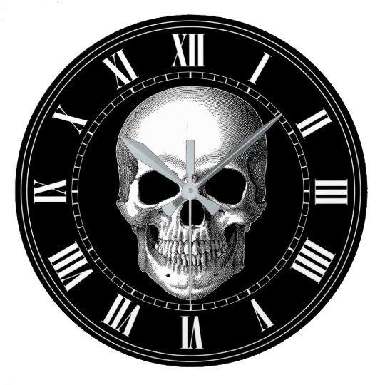 Skull Time Large Clock | Zazzle.co.uk