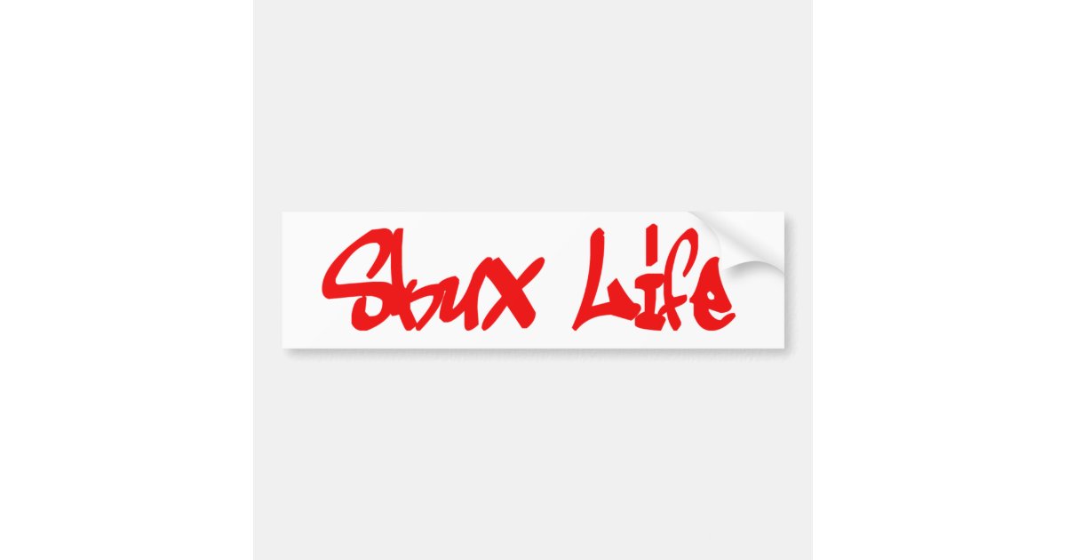 Skux Life: Red Graffiti Logo Design Bumper Sticker | Zazzle