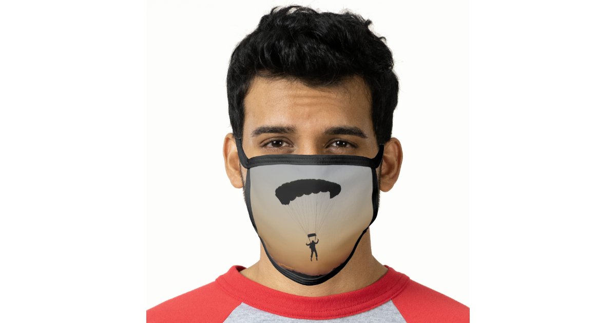 Skydiver Parachute at Sunset Face Mask | Zazzle