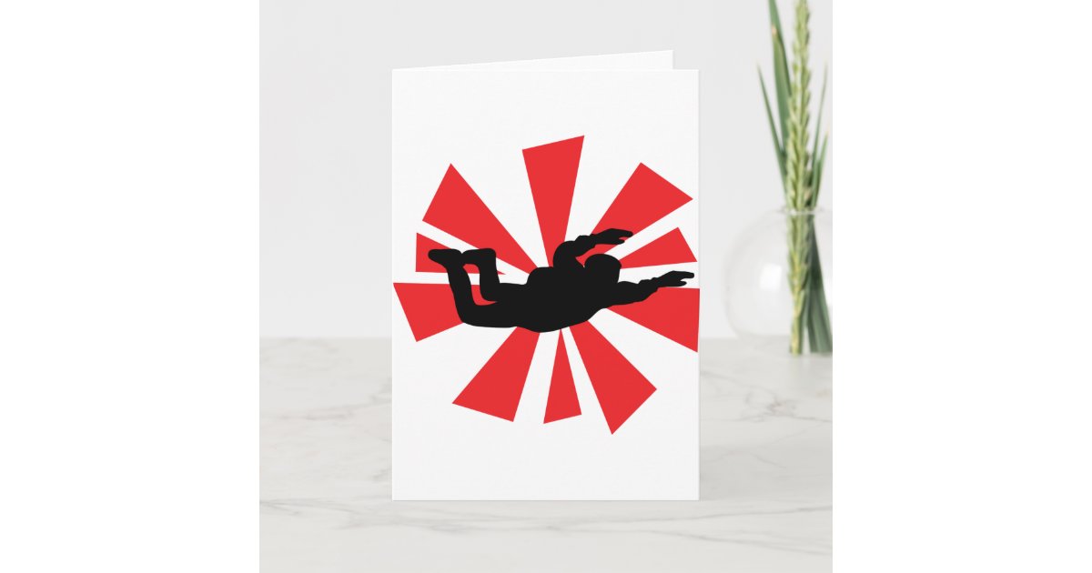 skydiving skydiver icon card | Zazzle