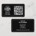 Sleek QR Code Business Logo: Black Modern Business Card | Zazzle