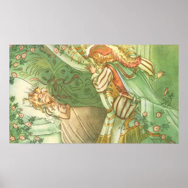 Sleeping Beauty Princess, Vintage Fairy Tale Poster | Zazzle