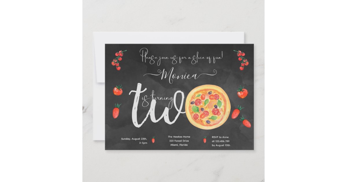 Slice of fun, second birthday invitation | Zazzle
