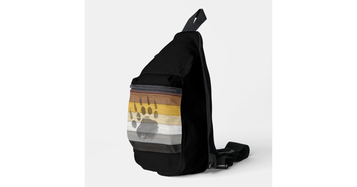 SlipperyJoe's Bear Pride flag wooden floor texture Sling Bag | Zazzle